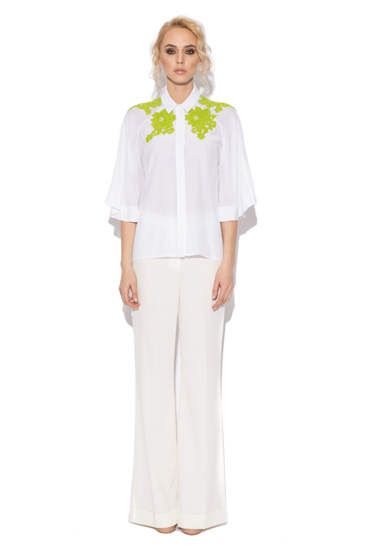 White shirt with lace detail | C7762 | NISSA