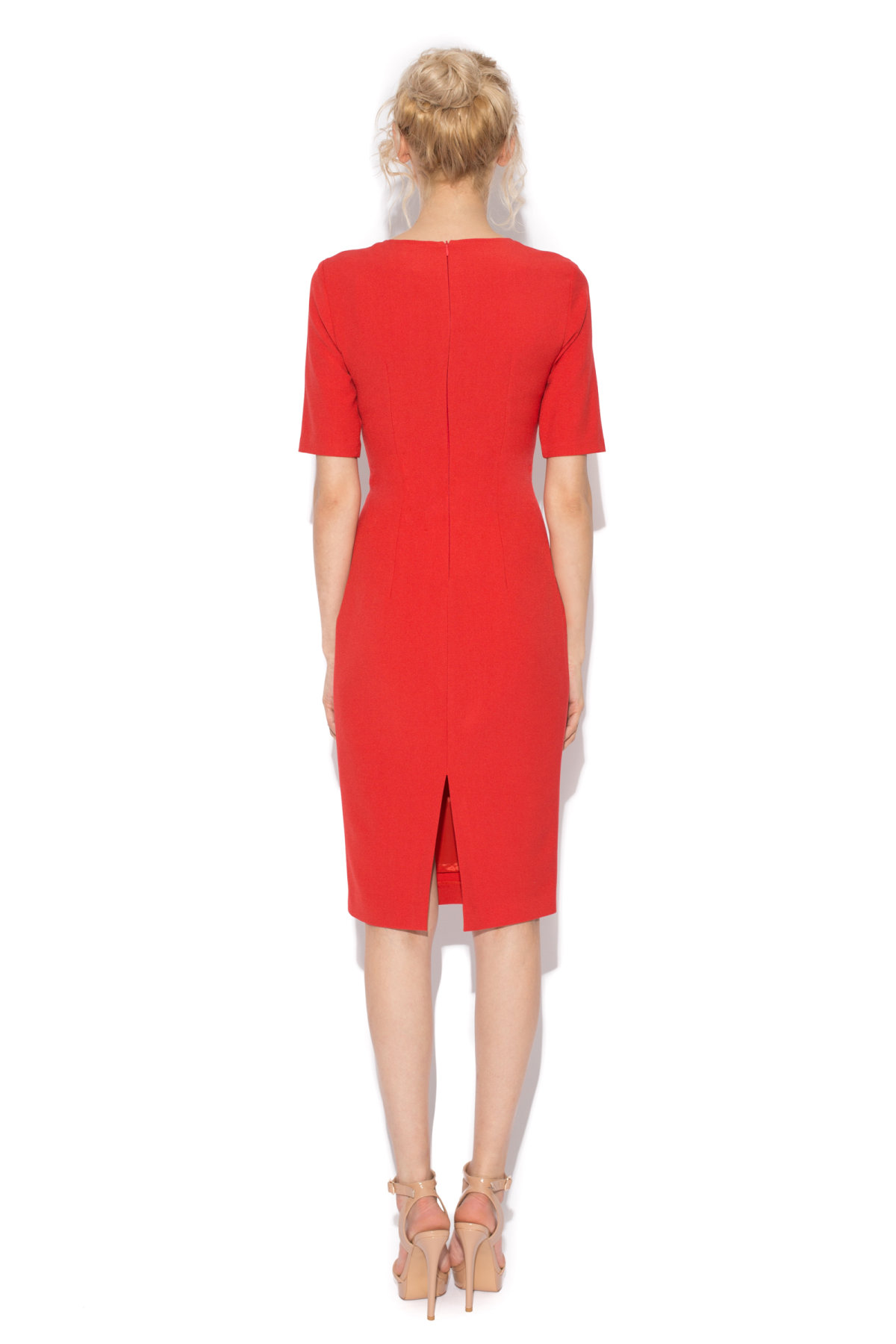 Office red day dress | rz8307 | NISSA