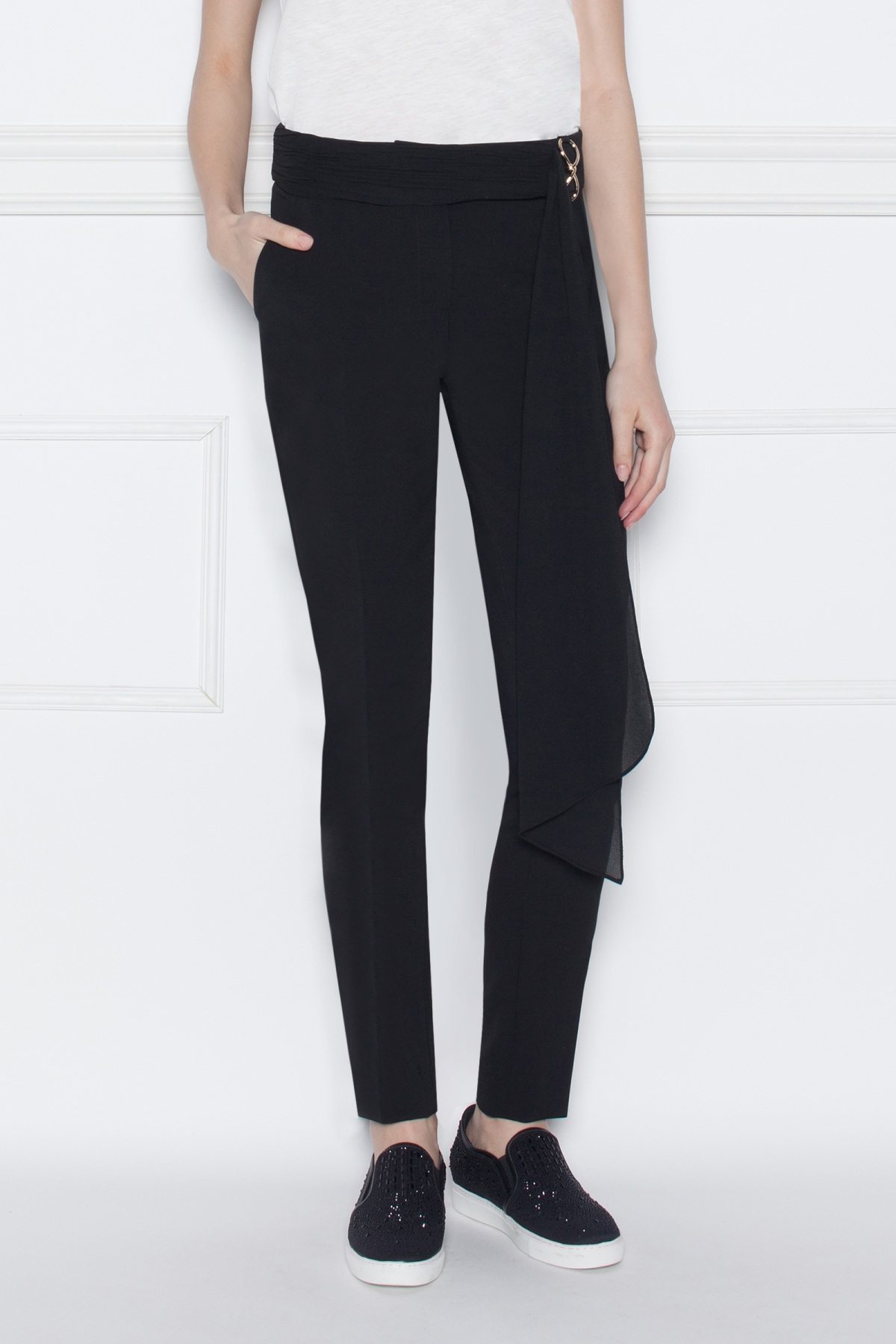 Slim pants with waist detail | P7741 | NISSA